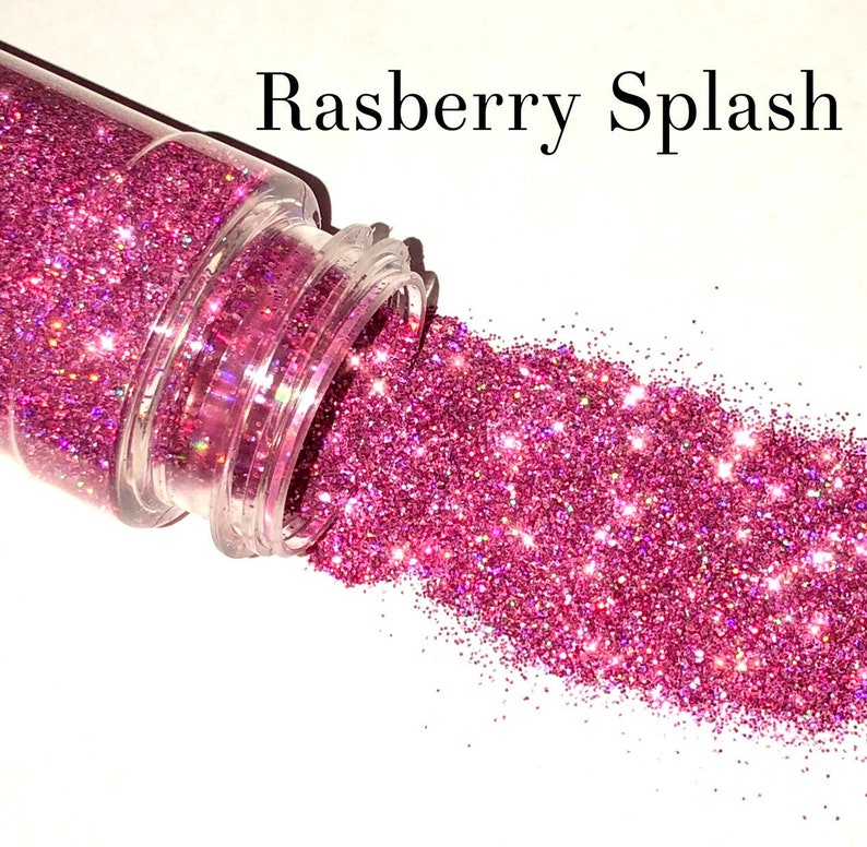Raspberry Splash / holographic berry pink ultra fine polyester | Etsy