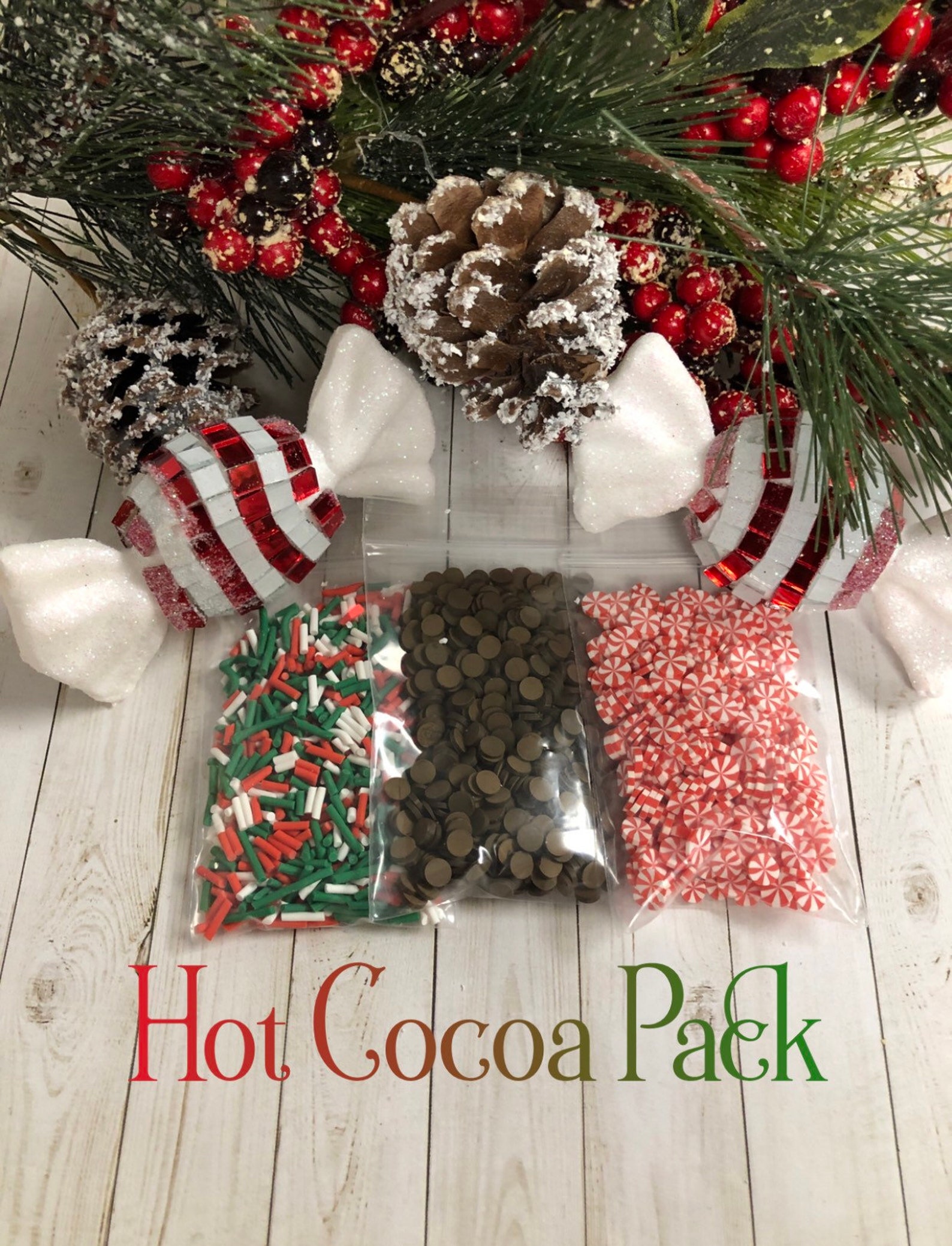 Hot Cocoa Sprinkle Pack- 14 Grams of Each: Chocolate Chip, Peppermint ...