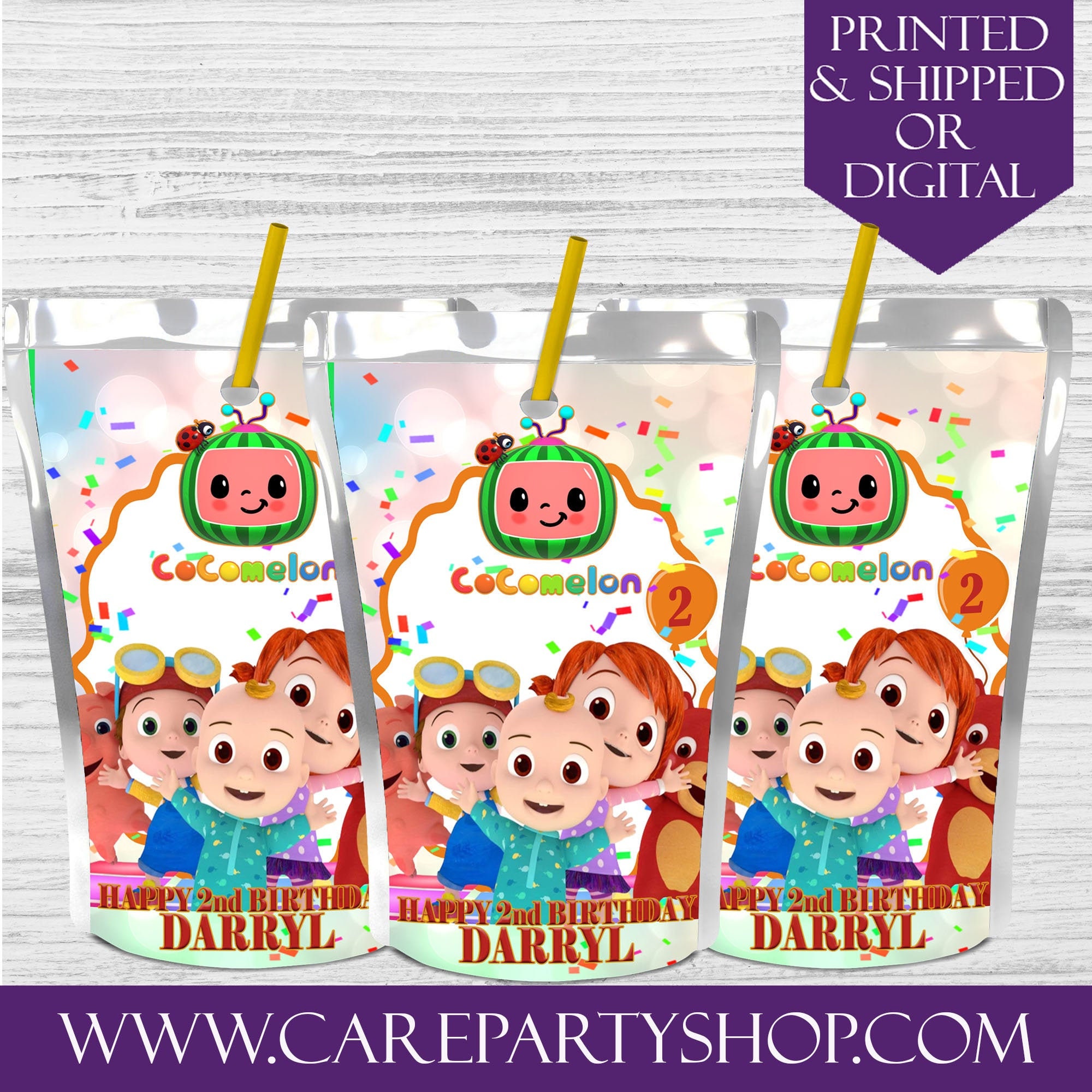 Cocomelon Capri Sun Juice Labels Cocomelon Juices Custom Snaks ...