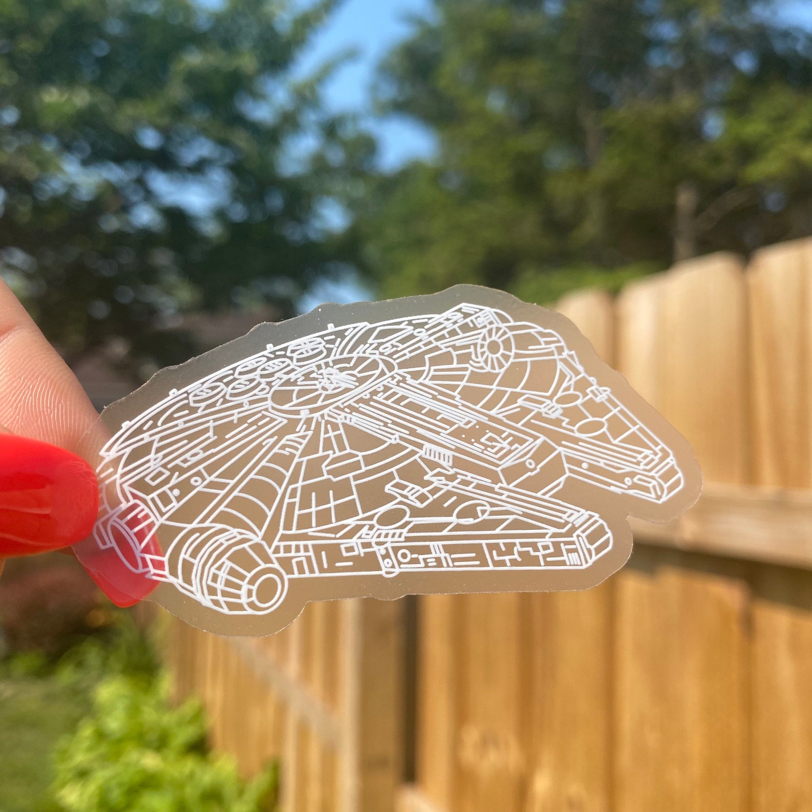 Millennium Falcon Clear Sticker Star Wars Sticker Disney - Etsy