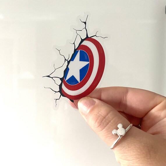 Captain America Shield Sticker-black Captain America Laptop - Etsy