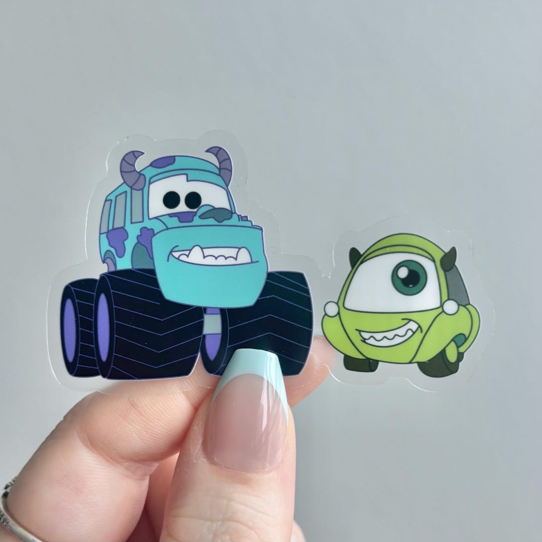 Sulley & Mike Wazowski Monsters Inc Cars Clear Sticker | Disney Cars ...