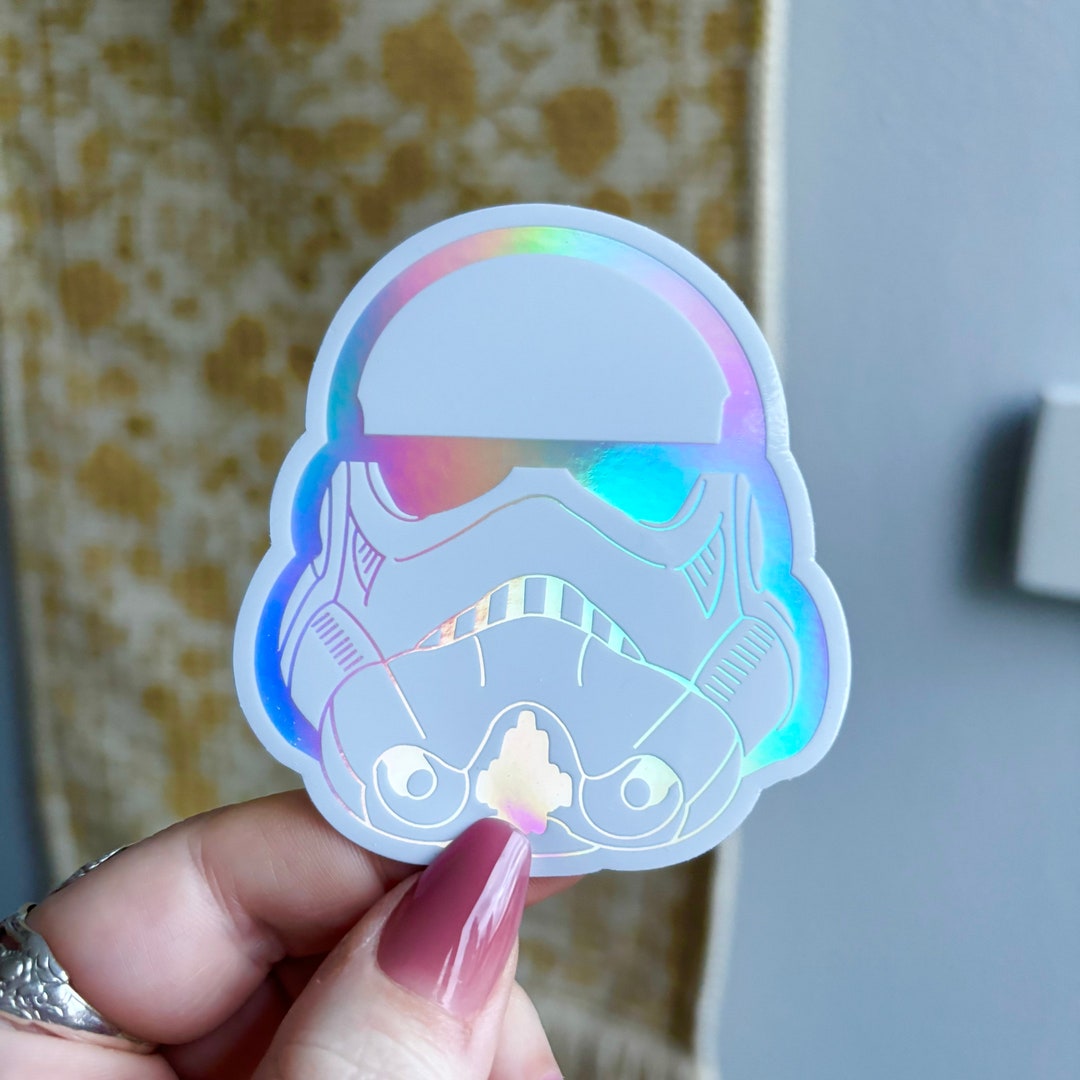 White Holographic Stormtrooper Star Wars Sticker Waterproof Water ...