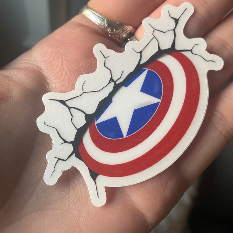 Captain America Shield Sticker-black Captain America Laptop - Etsy