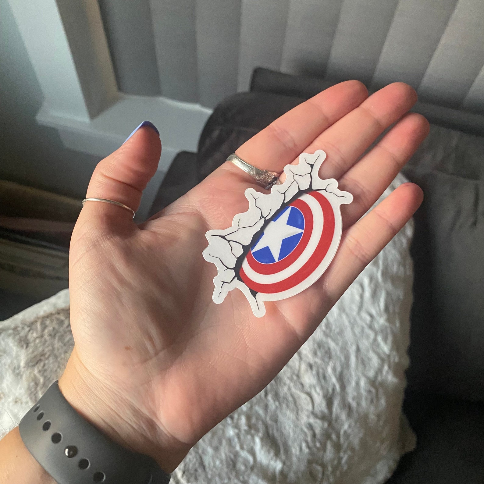 Captain America Shield Sticker-black Captain America Laptop - Etsy