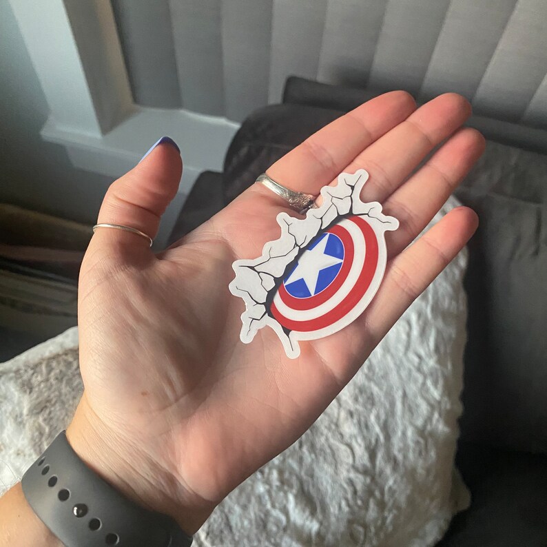 Captain America Shield Sticker-black Captain America Laptop - Etsy