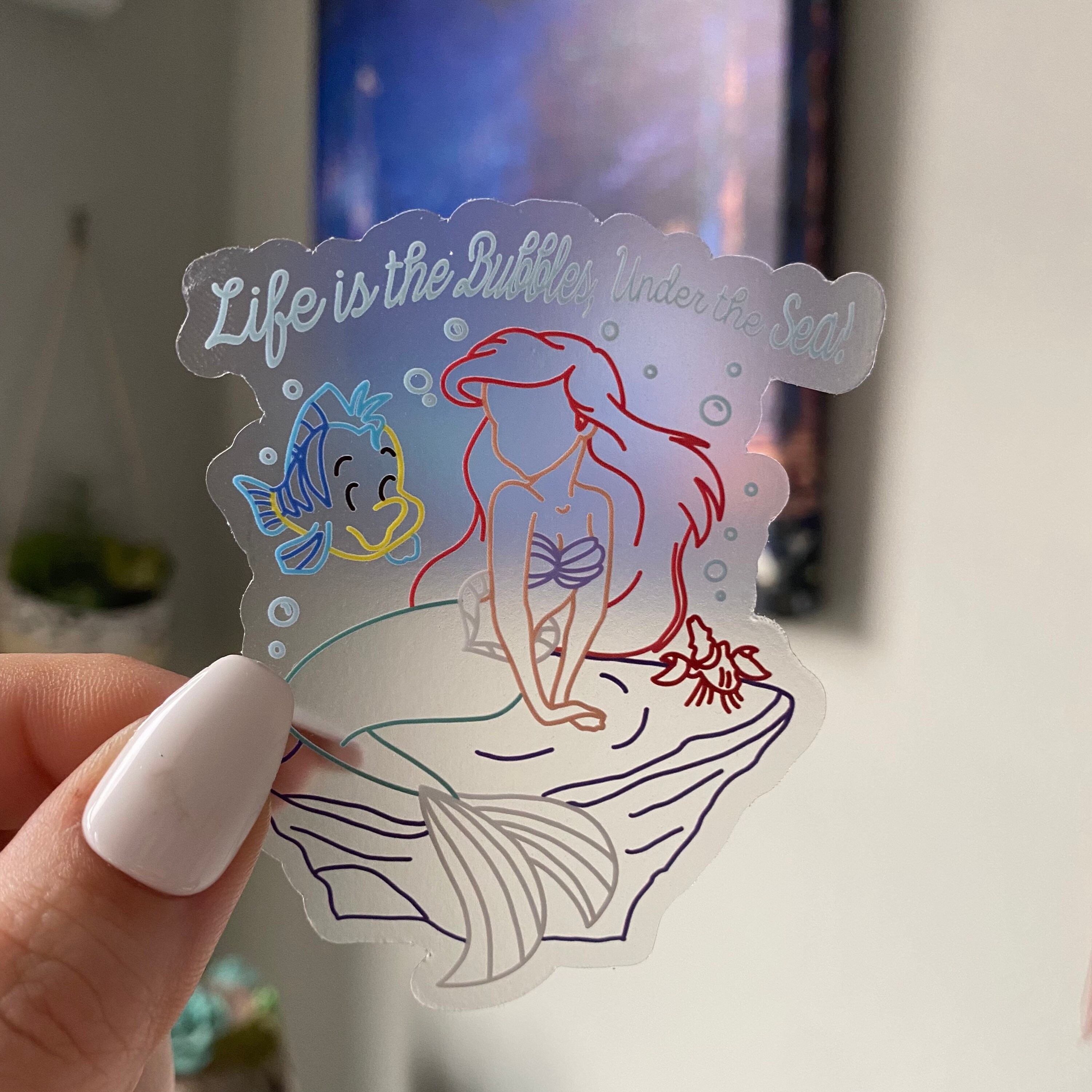 Little Mermaid Clear Sticker Ariel Disney Princess Sticker | Etsy
