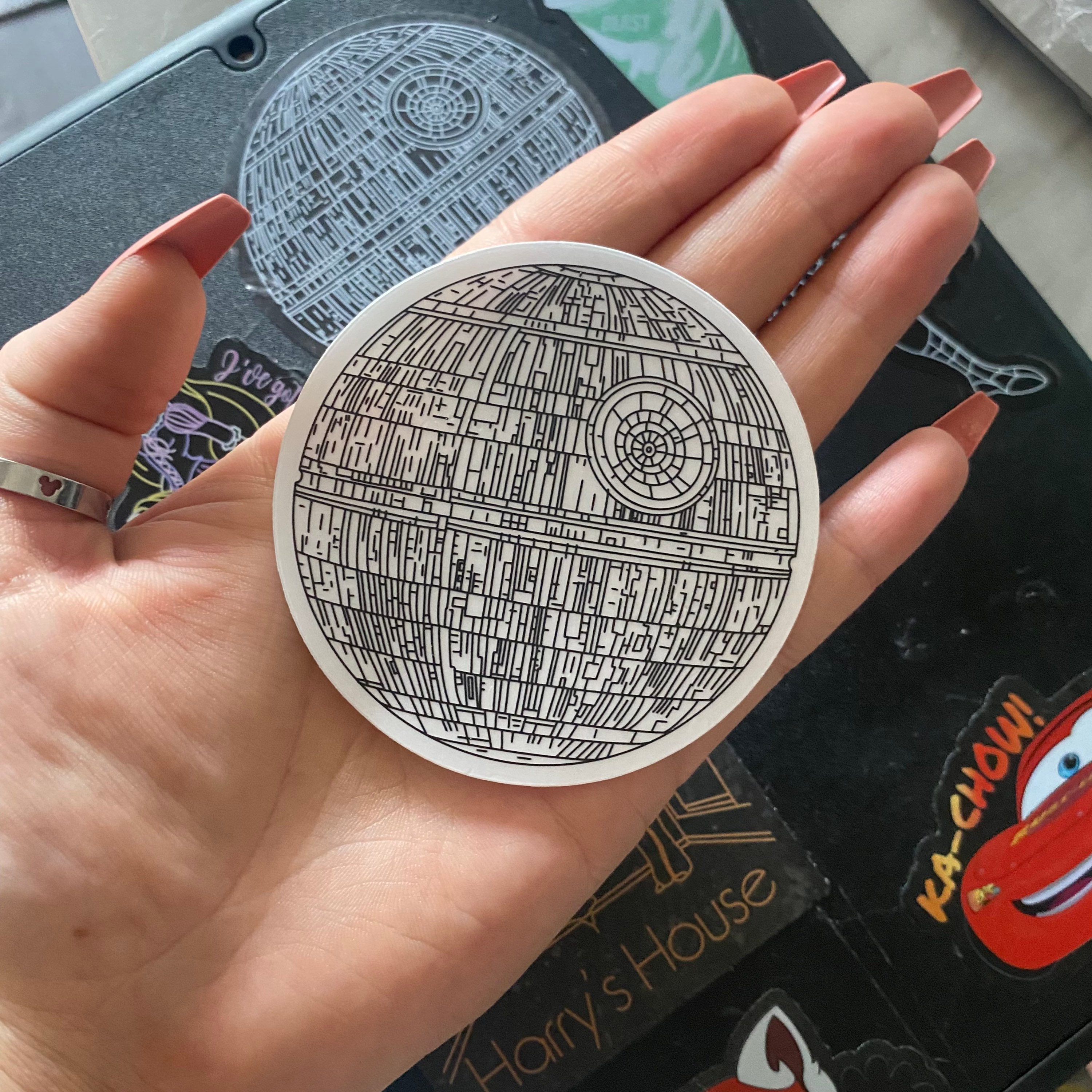 Star Wars Death Star Clear Sticker-black Disney Laptop | Etsy