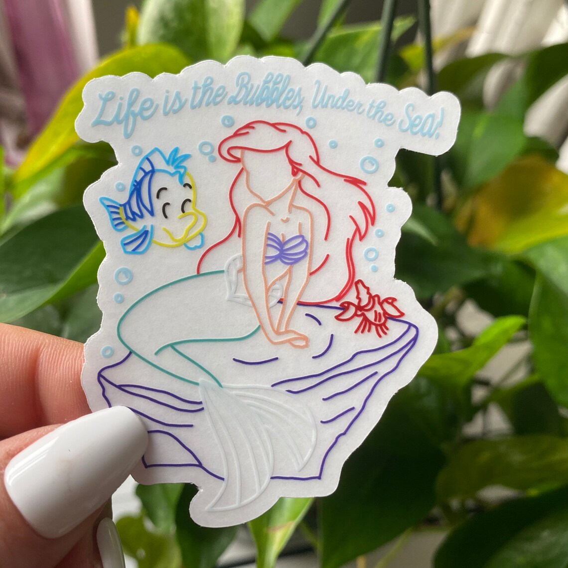 Little Mermaid Clear Sticker Ariel Disney Princess Sticker | Etsy