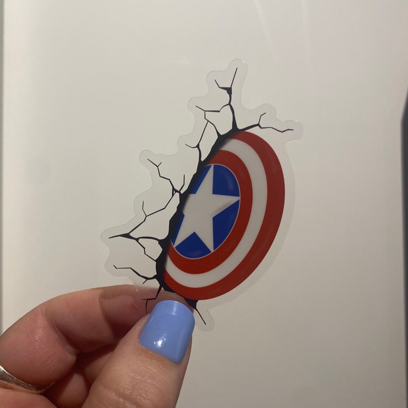 Captain America Shield Sticker-black Captain America Laptop - Etsy