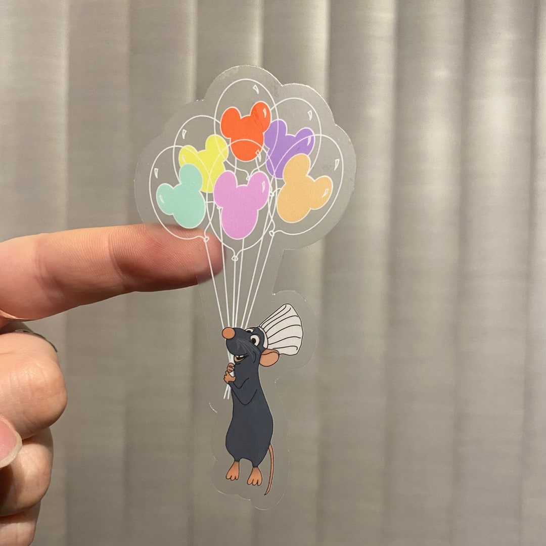 Remy Ratatouille Disney Sticker Remy With Mickey Balloons Sticker ...
