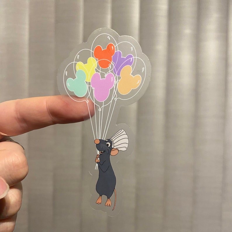 Remy Ratatouille Disney Sticker Remy With Mickey Balloons - Etsy