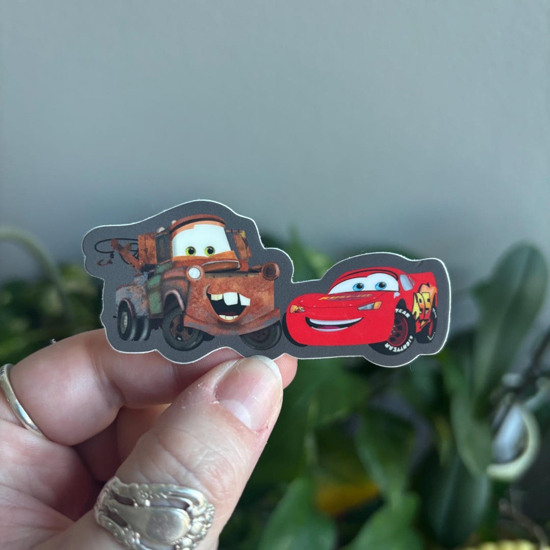 Lightning Mcqueen and Tow Mater Cars Vinyl Sticker | Disney Cars ...
