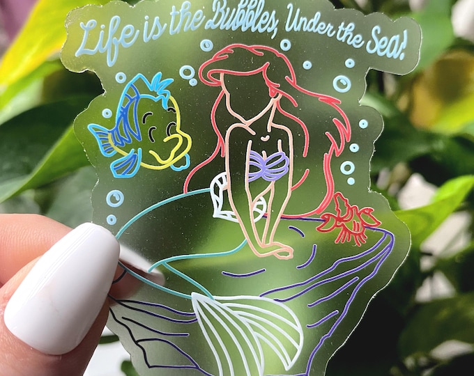Little Mermaid Clear Sticker | Ariel Disney Princess Sticker ...