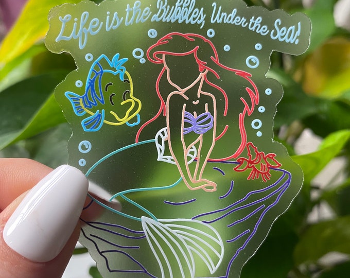 Little Mermaid Clear Sticker Ariel Disney Princess Sticker - Etsy
