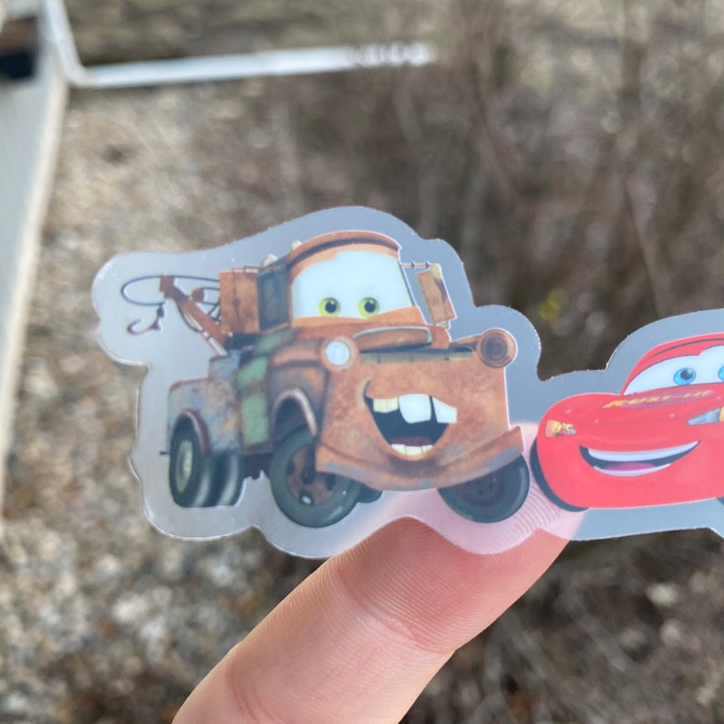 Lightning Mcqueen and Tow Mater Cars Clear Sticker | Disney Cars ...