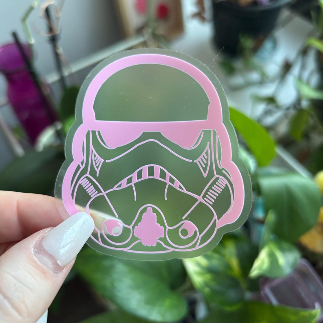Stormtrooper Clear Sticker -pink | Star Wars Sticker | Disney Sticker ...
