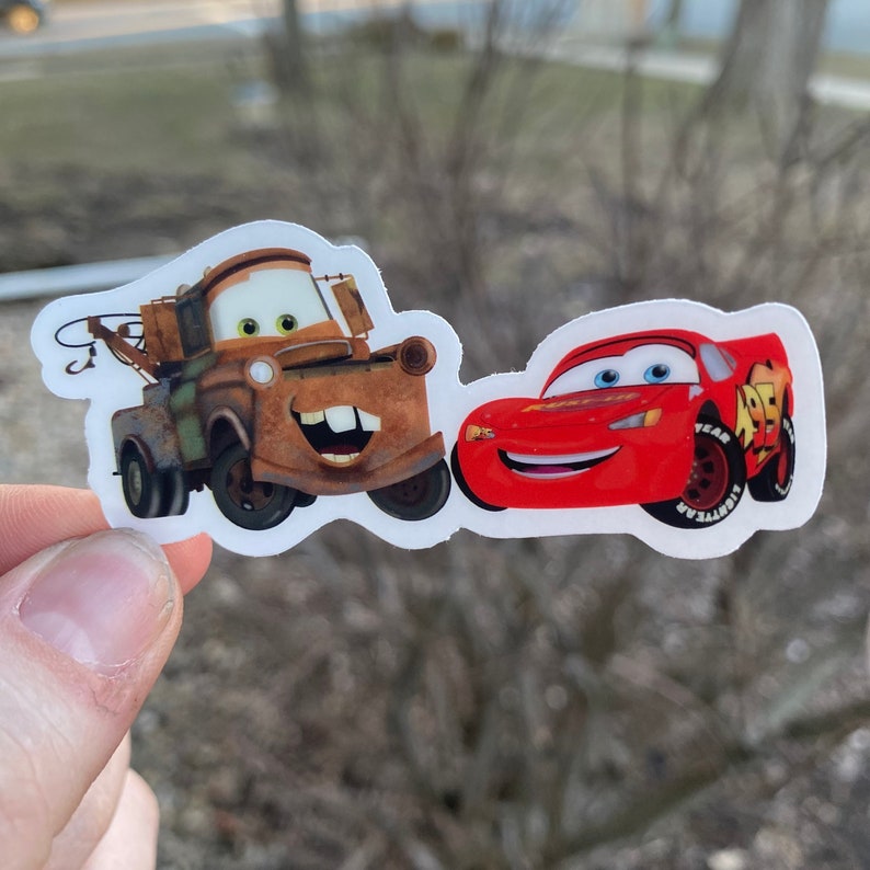 Lightning Mcqueen and Tow Mater Cars Clear Sticker | Disney Cars ...