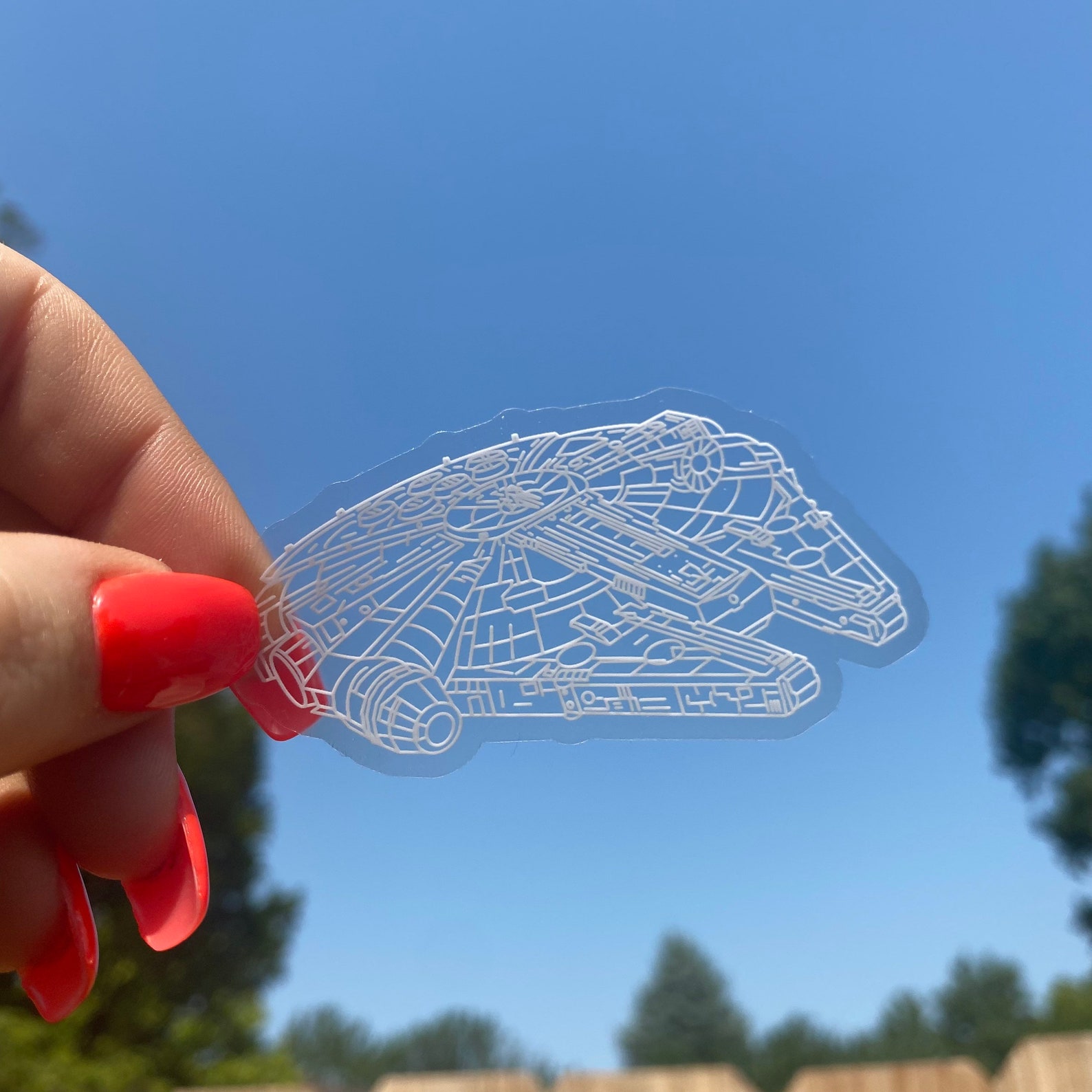 Millennium Falcon Clear Sticker Star Wars Sticker Disney - Etsy