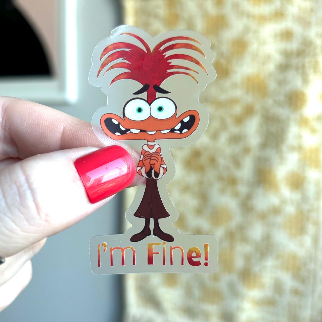 Disney Pixar Inside Out 2 Anxiety Sticker | Anxiety Clear Sticker ...