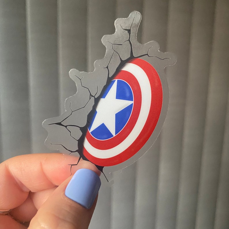 Captain America Shield Sticker-black Captain America Laptop - Etsy