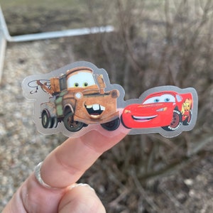 Lightning Mcqueen and Tow Mater Cars Clear Sticker | Disney Cars ...