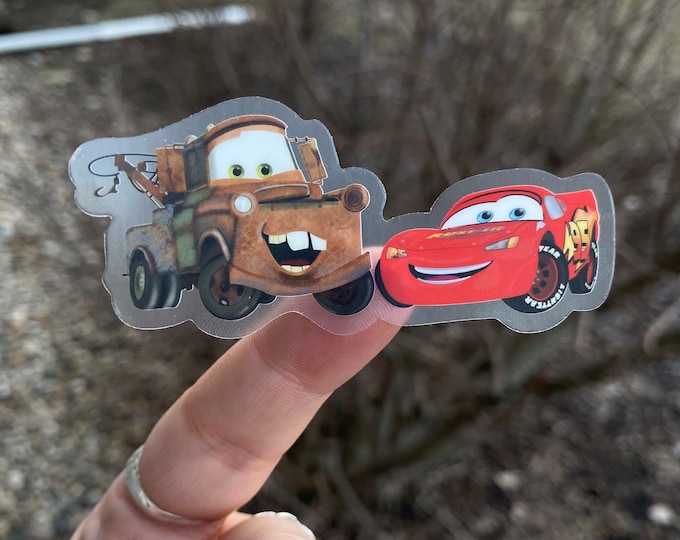 Lightning Mcqueen and Tow Mater Cars Clear Sticker | Disney Cars ...