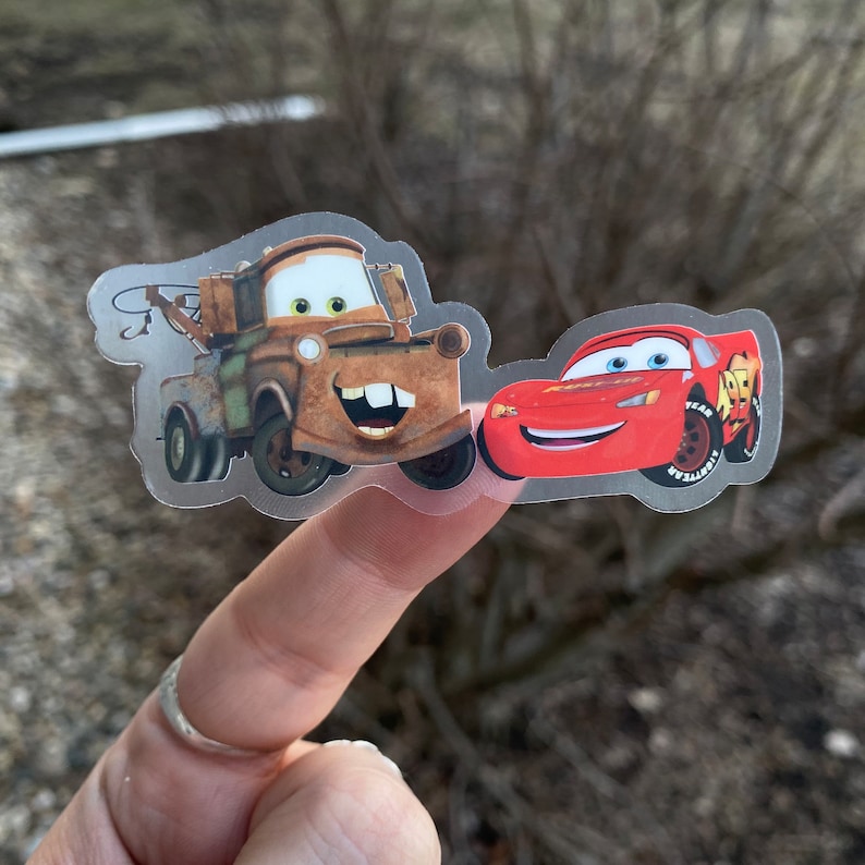Lightning Mcqueen and Tow Mater Cars Clear Sticker | Disney Cars ...