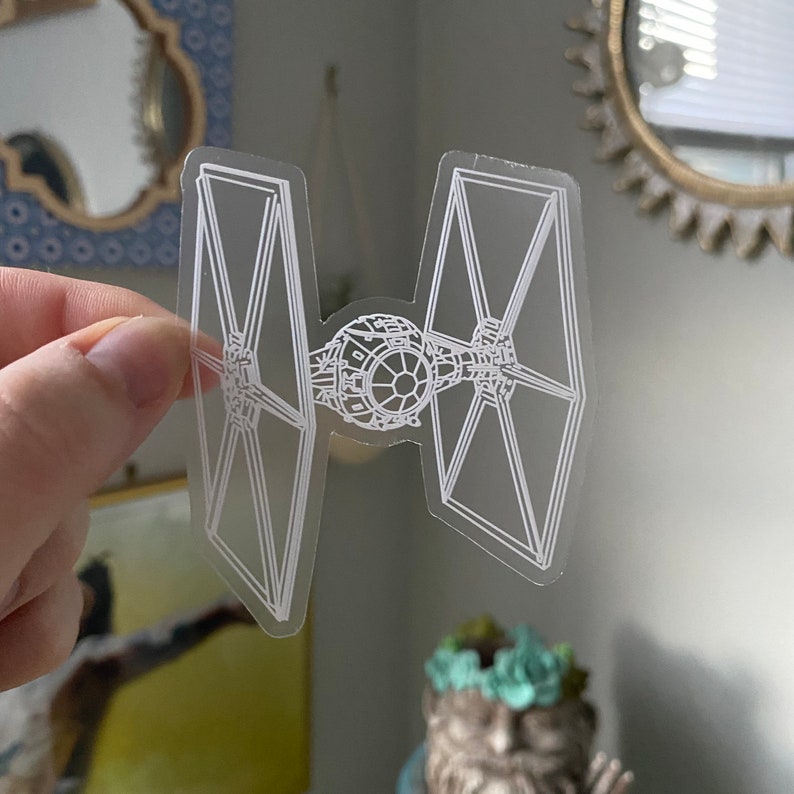 Star Wars Tie Fighter Clear Sticker Star Wars Sticker | Etsy