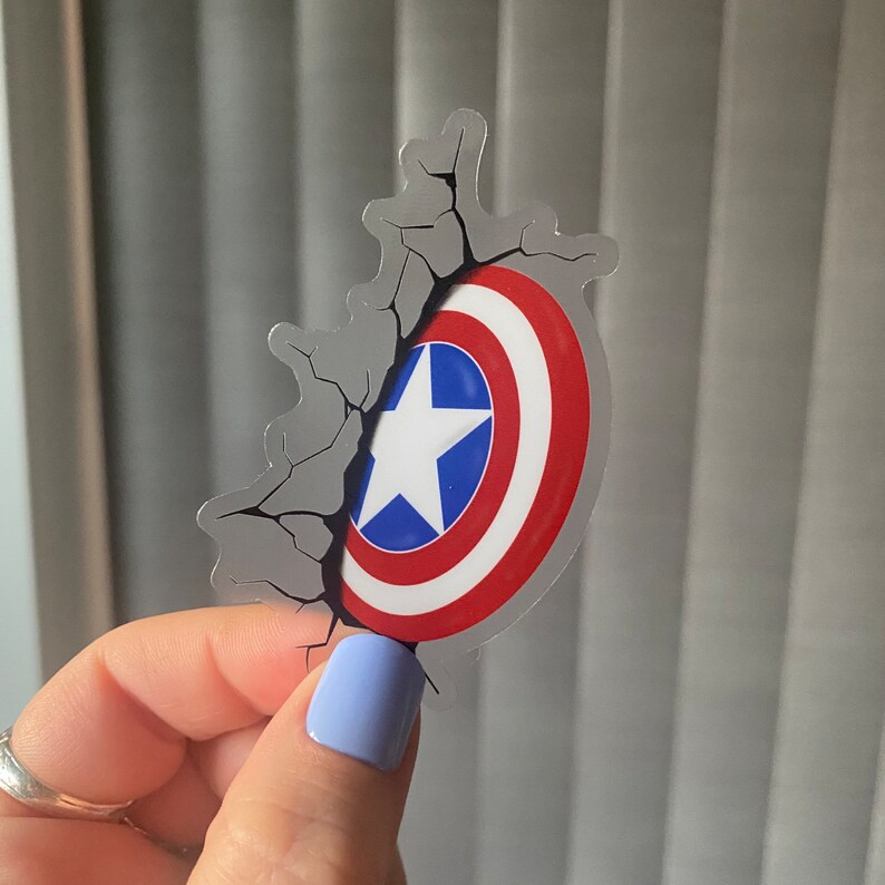 Captain America Shield Sticker-black Captain America Laptop - Etsy