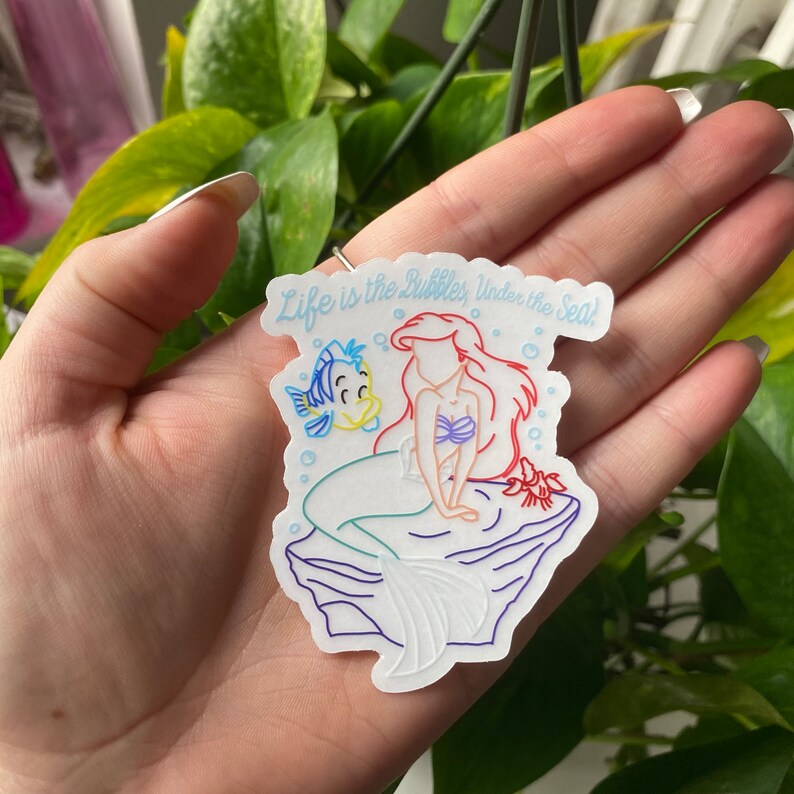 Little Mermaid Clear Sticker | Ariel Disney Princess Sticker ...