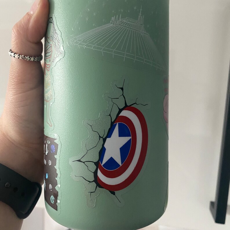 Captain America Shield Sticker-black Captain America Laptop - Etsy