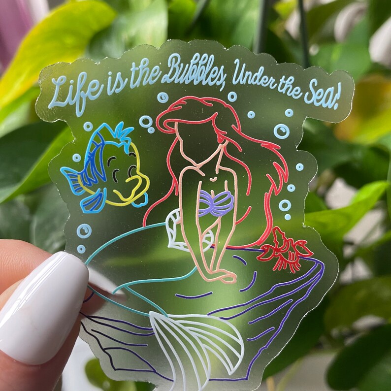 Little Mermaid Clear Sticker Ariel Disney Princess Sticker - Etsy