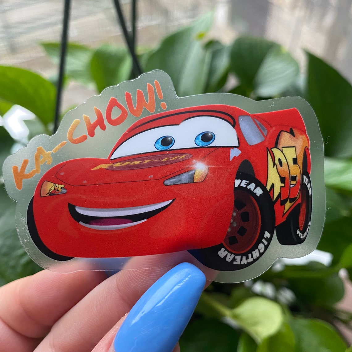 Disney Pixar Cars Sticker | Lightning Mcqueen Ka-chow Clear Sticker ...