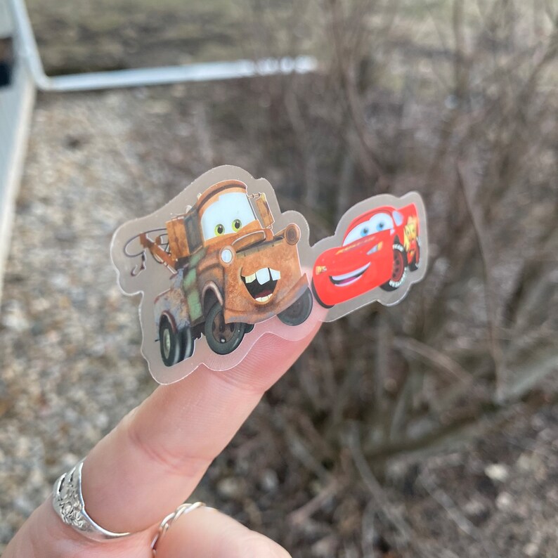 Lightning Mcqueen and Tow Mater Cars Clear Sticker | Disney Cars ...