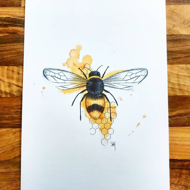 Bee Print Physical Paper Copy Digital Bee Print Digital - Etsy