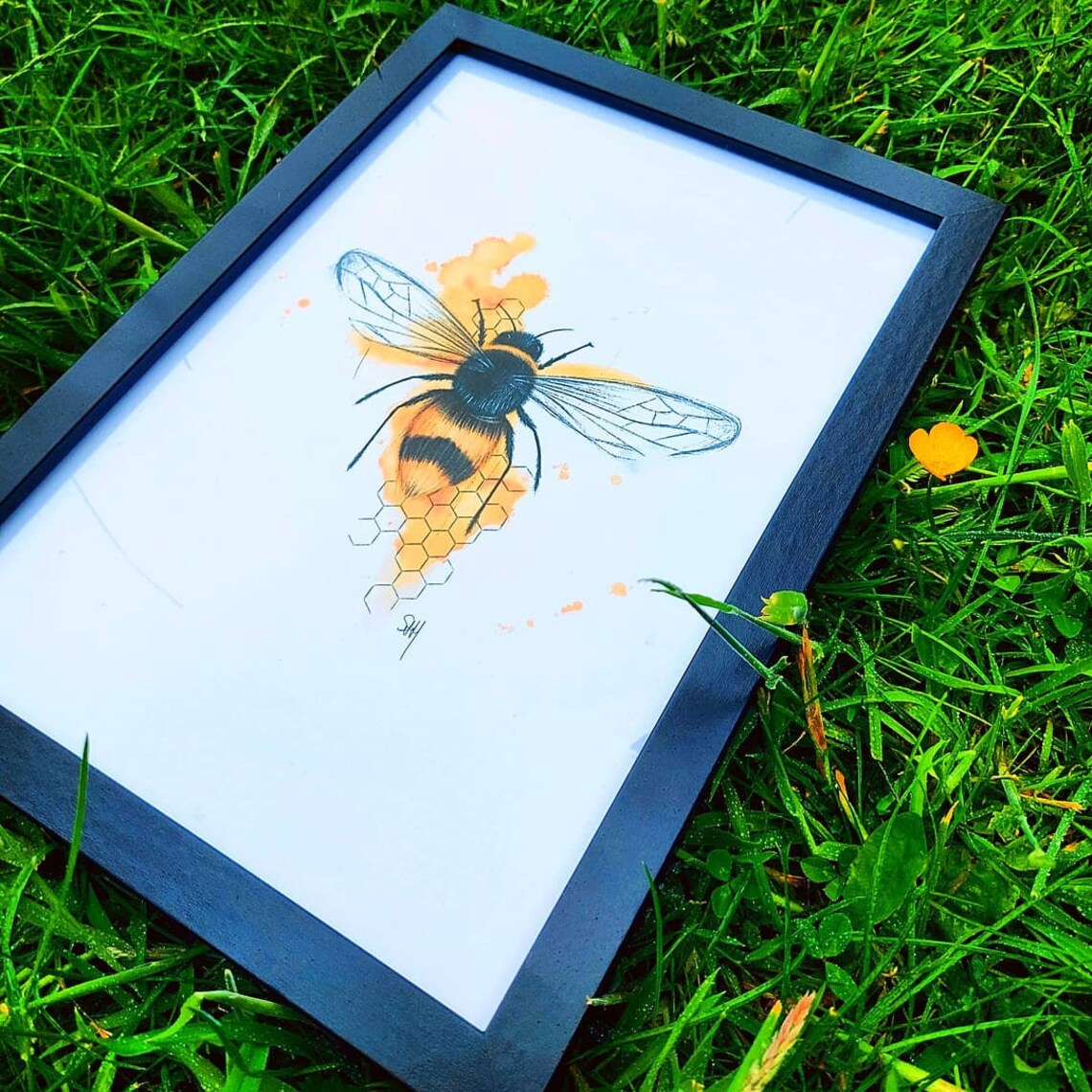 Bee Print Physical Paper Copy Digital Bee Print Digital - Etsy