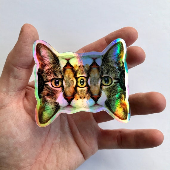 Holographic Alien Vinyl Sticker Psychedelic Sticker Rainbow - Etsy