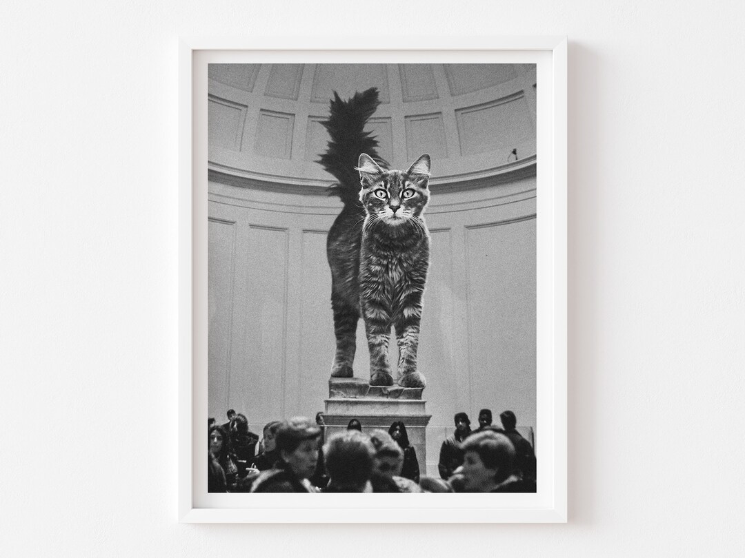 David Cat Statue, Black and White Cat, Art Lover Gift, Cat Person, Cat ...