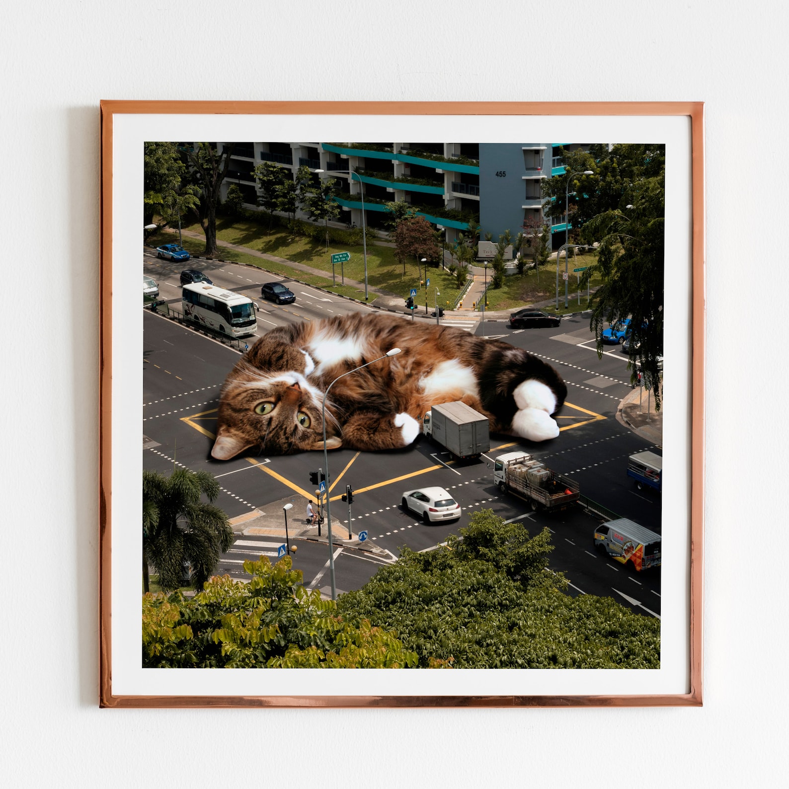 Giant Cat Art Print, Sleepy Kitty, Cat Lover Gift, Cat Wall Decor ...