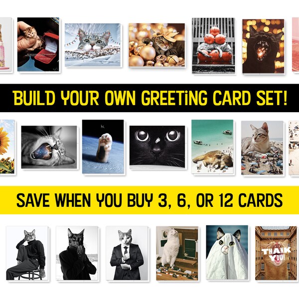 Cat Holiday Cards - Etsy