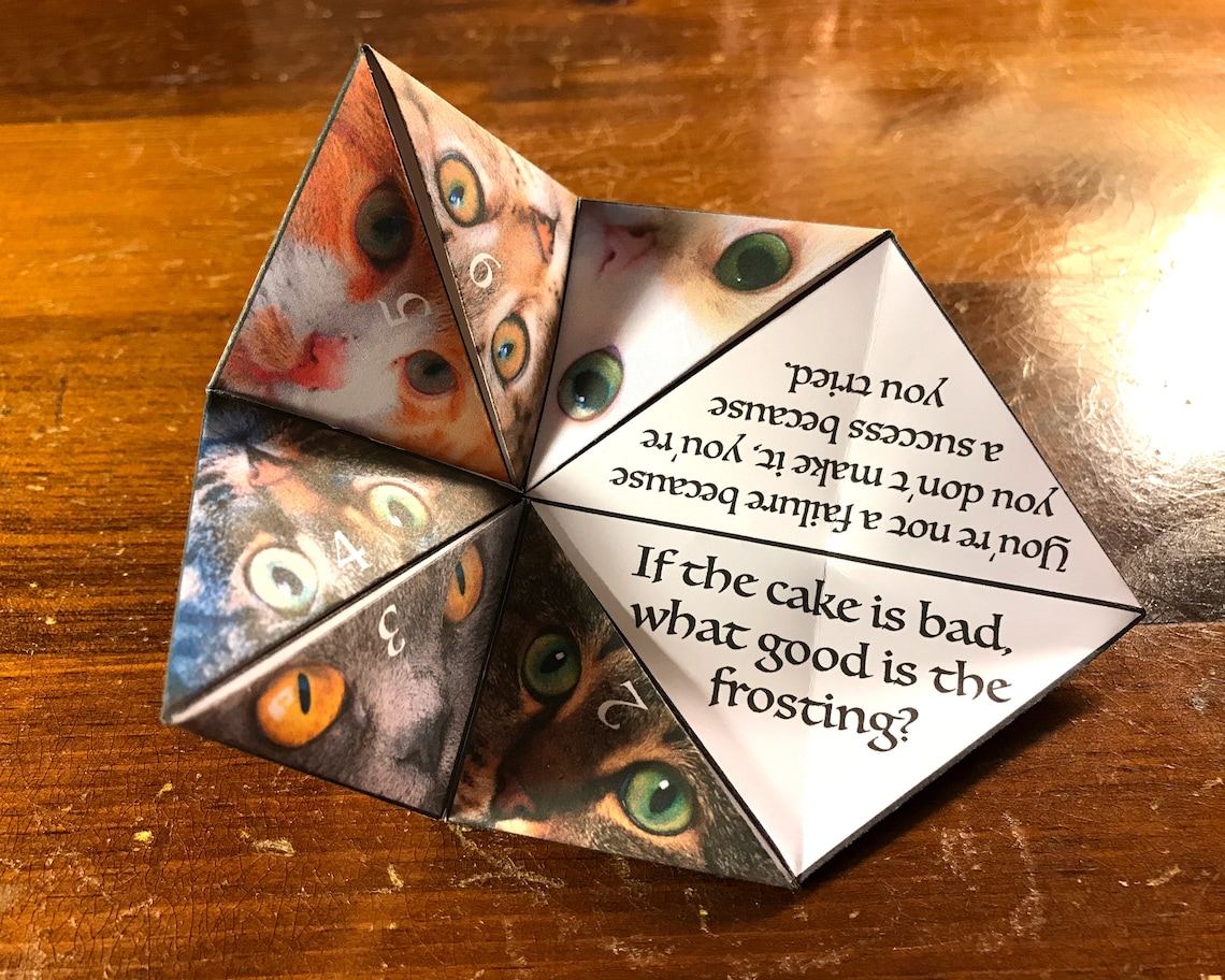 Printable Cat Fortune Teller Origami Cat Cootie Catcher - Etsy
