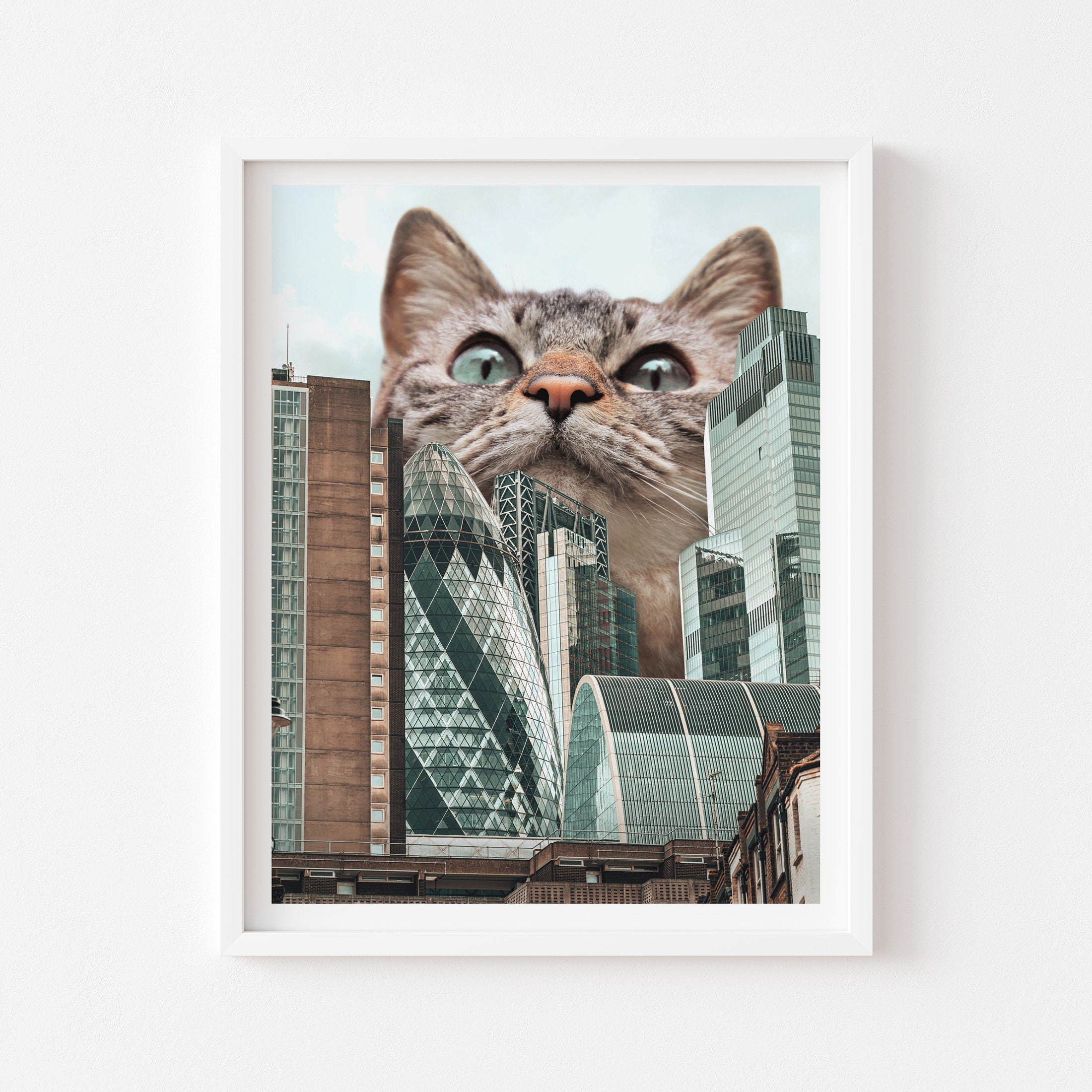London Skyline Print London Cat London Poster Unique Cat | Etsy