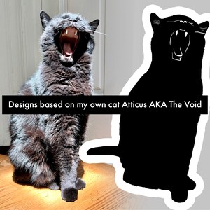 VOID Black Cat Art Print, Black White Wall Decor, Black Cat Lover ...