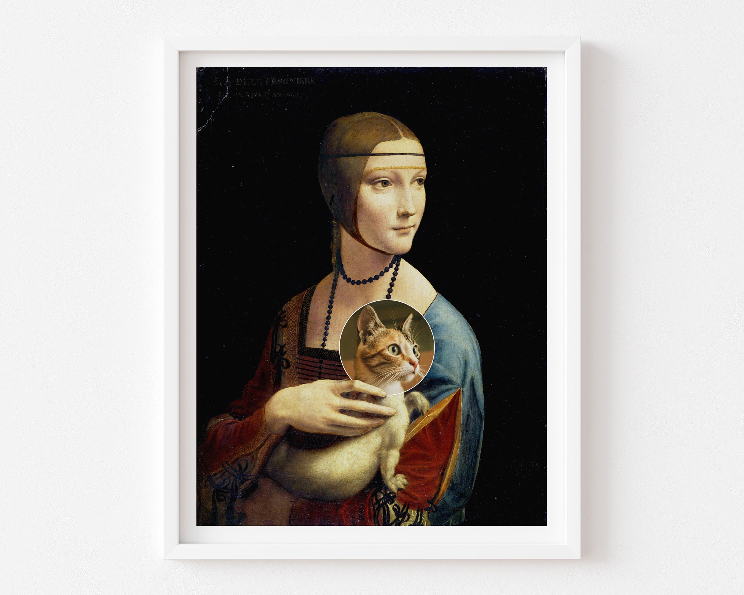 Lady With an Ermine Cat Art Print, Leonardo Da Vinci, Classic Fine Art ...