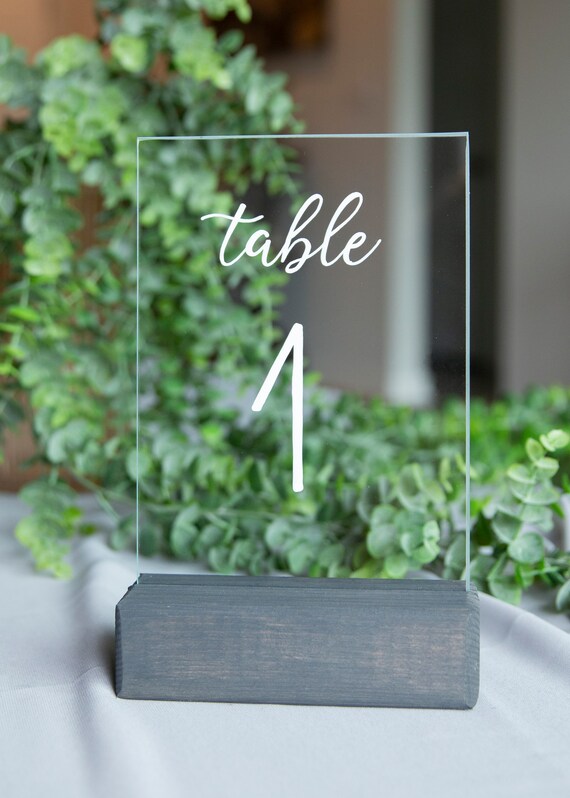 Paper & Party Supplies Script Table Number Numerical Glass Table Number ...
