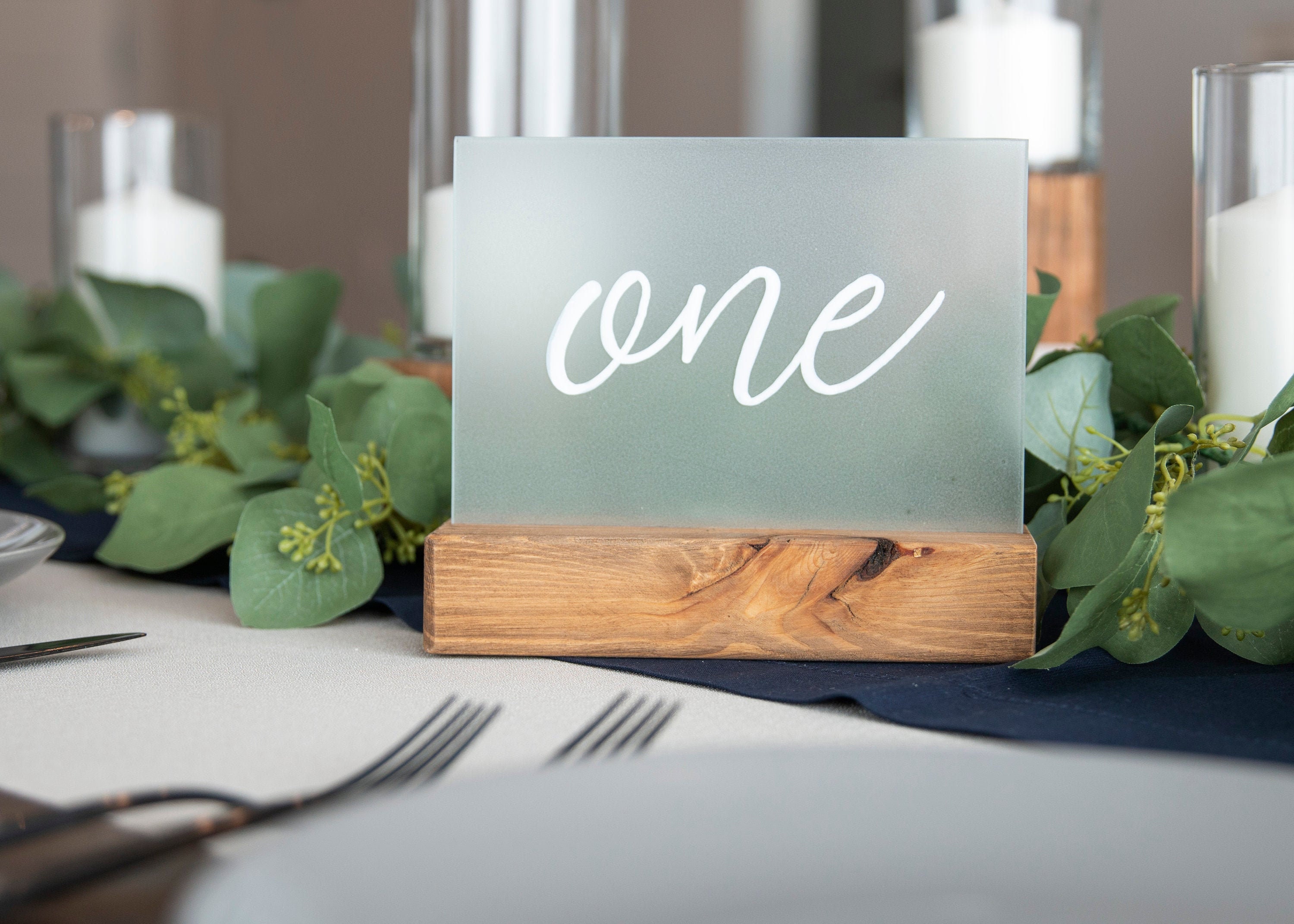 Paper & Party Supplies Script Table Number Numerical Glass Table Number ...