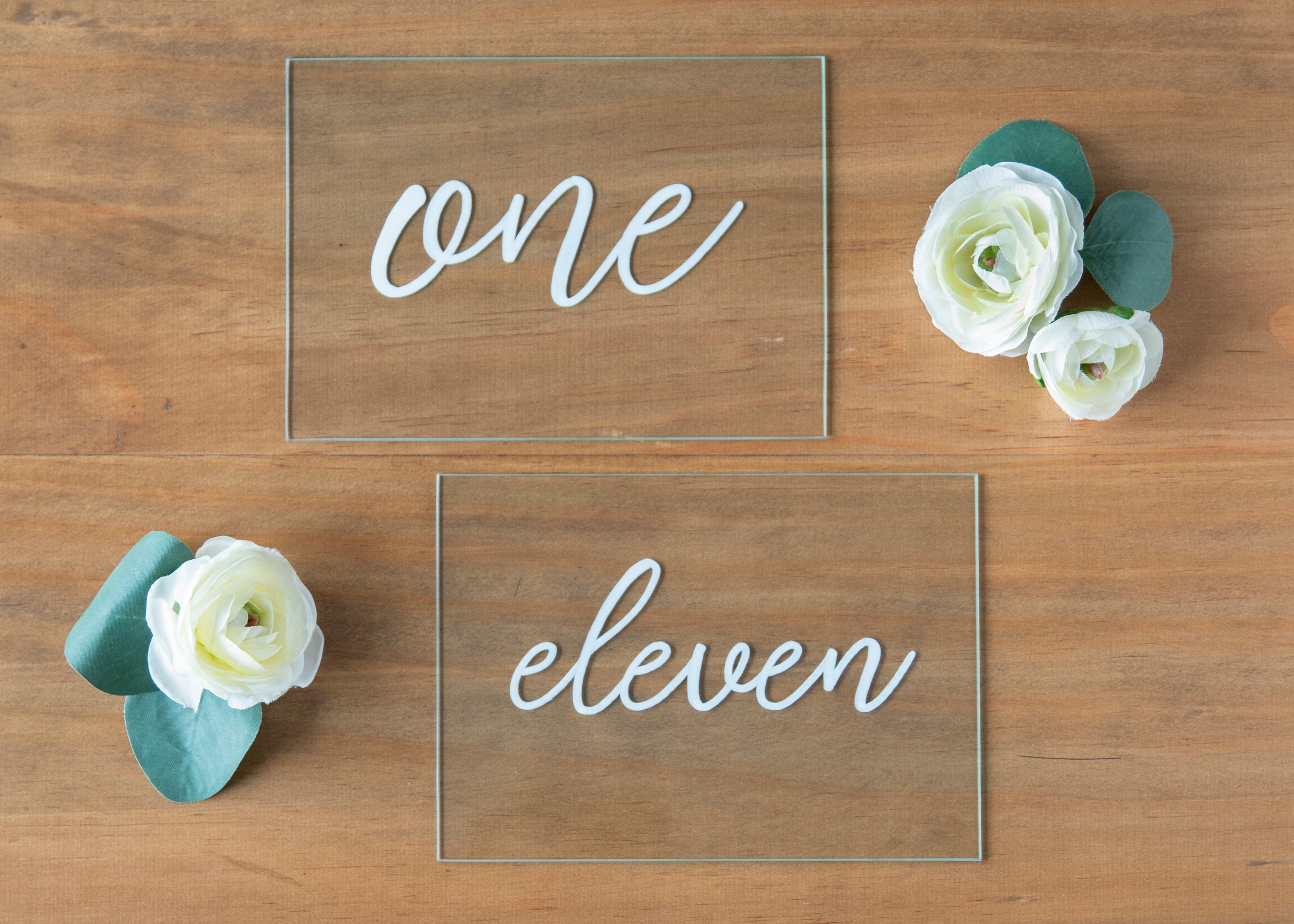 Paper & Party Supplies Script Table Number Numerical Glass Table Number ...