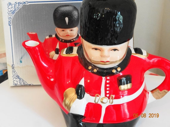 Fine Ceramic Guardsman Tea Pot - Etsy