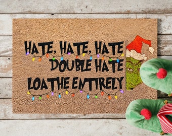 Grinch Hate Mat - Etsy